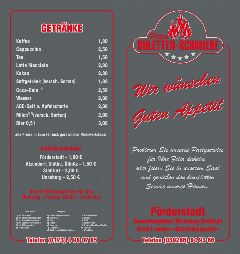 Bulettenschmiede Deutsche Küche, Catering, Buffet, Partyservice